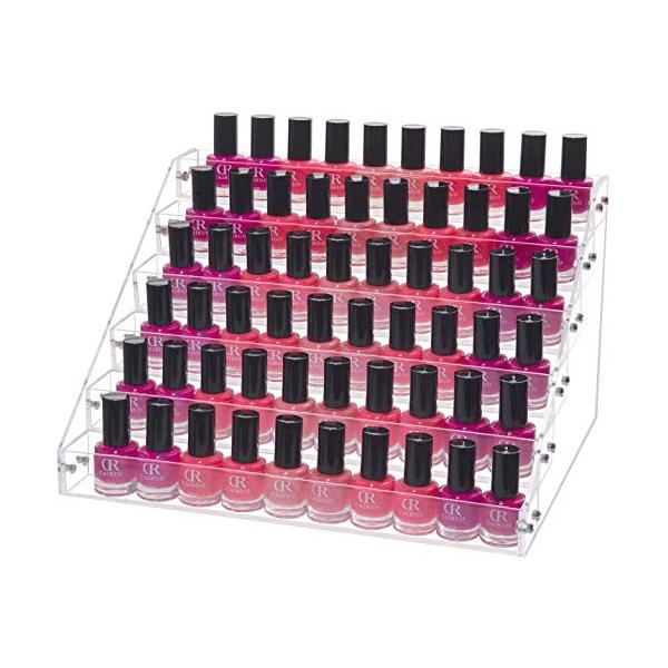 ６段構造60本入り 大量にあるネイルやマニキュア、コスメ、スキンケアなどの整理整頓は素敵に並び、キレイに配列できます。 クリアなアクリル素材 透明なので物を入れた時見た目可愛くて相性がよく、インテリアとしてもいい感じです。 使用勝ち取り出し...