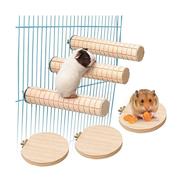 色：H01*サイズ：コーン型のかじり木(11cm/4.3in)　丸い型の止まり木(12*12cm/4.7*4.7in)*適した動物：スタンドポールとスタンドプレートは、ハムスター、チンチラ、モルモット、ウサギなどの小動物に適しています。また...