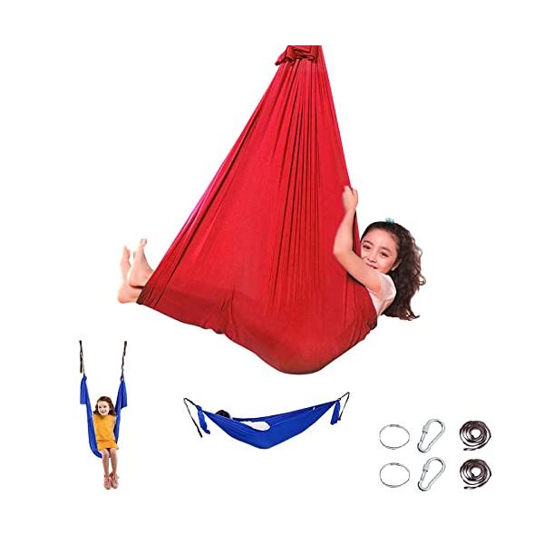 色：レッド*  赤ちゃんから大人まで  ブランコとハンモックのいいとこ取りの３Way仕様。だから、一人でブランコに乗れるお子様だけじゃなく、ご家族みんなで楽しめます。お子様はもちろん大興奮間違いなし。リラックス＆楽しい、室内＆屋外両用の遊具...