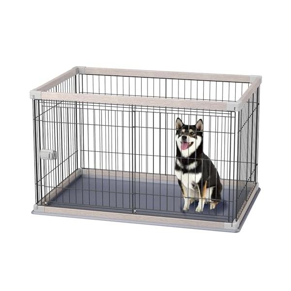 色：アッシュグレーサイズ：中型犬用商品サイズ cm ／外寸：幅約120.0*奥行約80.0*高さ約71.0／内寸：幅約108.5*奥行約68.5／入口寸法：幅約48.5*高さ約57.5重量：約15.75kg適合犬サイズ 目安 ：小型犬、中型...