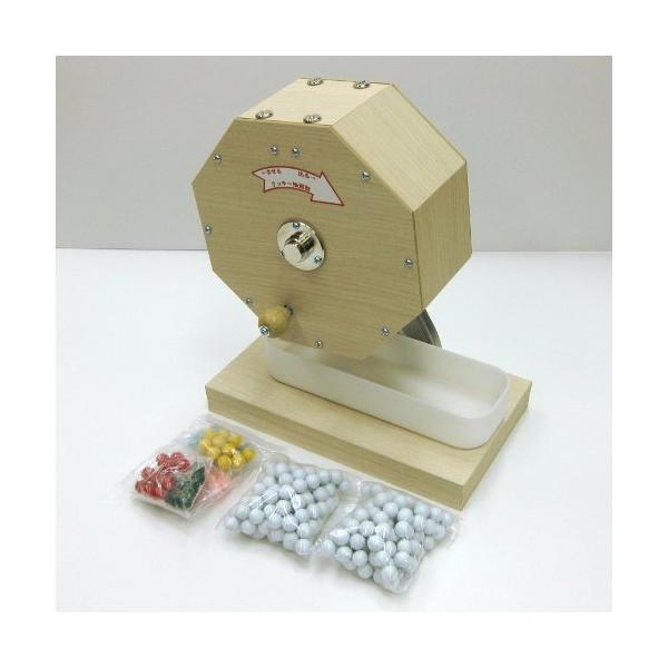 セット内容  ・本体1台 ・受け皿1個 ・12ｍｍ玉250個 商品仕様  ・新品(日本製) ・本体サイズ / H290*W250*D150mm(直径約φ210mm)・材質 / 木、鉄、プラスチック重量 / 1.4kg 白…200個、 　濃緑...