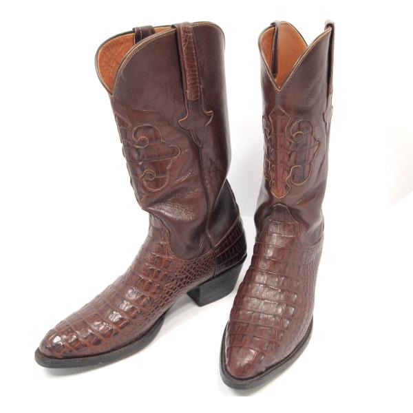 美品　ルケーシ 　ルケーシー　Lucchese　ウエスタンブーツ 　クロコダイル 　アリゲーター　サイズ81/2　D