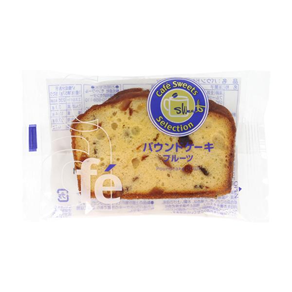 オレンジ・レーズン・アップル・チェリーのフルーツを練り込んだパウンドケーキです。フルーツの酸味とラム酒のほのかな香りをお楽しみください。【内容量】1個【入数】12コ