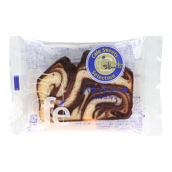 練乳を練り込んだしっとりとしたミルク風味の生地とコーヒー風味の生地を混ぜ合わせマーブル模様にしました。【内容量】1個【入数】12コ