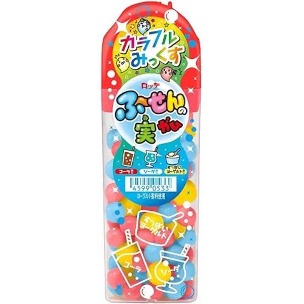 コーラ味とソーダ味、大玉のすっぱいヨーグルト味が楽しめるカラフルなふ〜せんの実が登場！【内容量】35g【入数】10コ【2026/02/17発売】