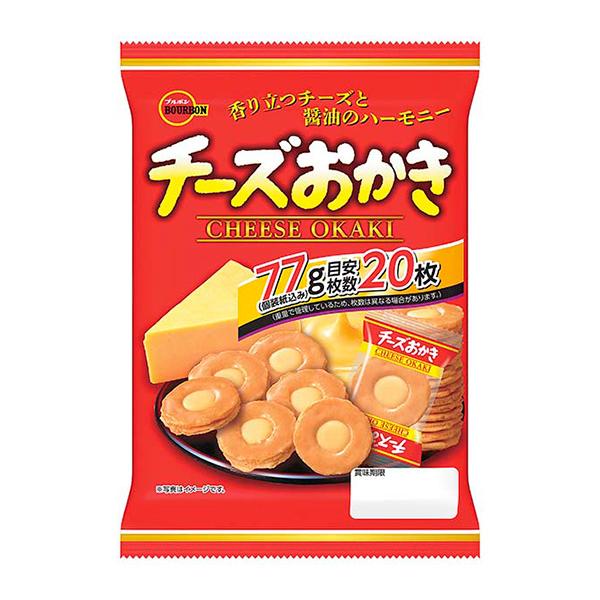 香り立つチーズと醤油のハーモニーかつおと昆布の2種類のだしを加えた特製?油だれで、香ばしく焼きあげたおかきを味付けしました。濃厚なチーズクリームと醤油の風味が調和した絶妙なおいしさです。【内容量】77g（個装紙込み）【入数】8コ【2025/...