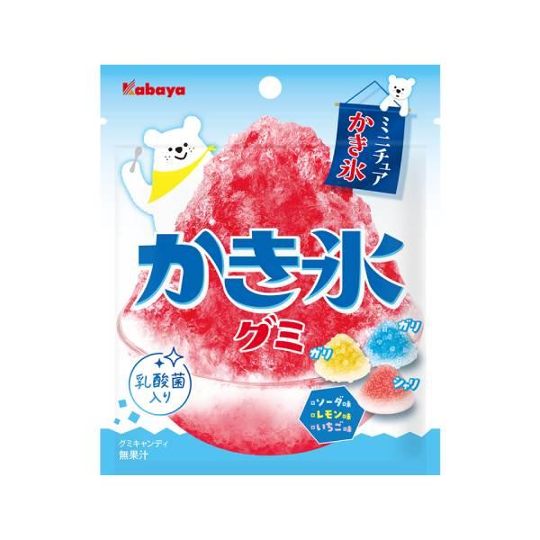 かき氷の見た目と食感を再現した、季節感あふれる楽しいグミです。ガリガリ食感のソーダ味・レモン味、シャリシャリ食感のいちご味の3種アソートで、食べ比べを楽しめます。乳酸菌配合。【内容量】55g【入数】10コ【2026/03/24発売】