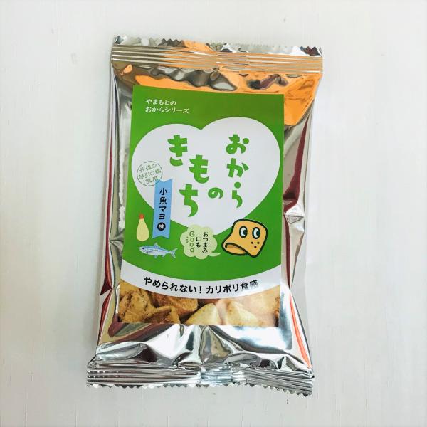 香ばしいおからに、風味豊かな国産いわしの粉をまぶし、さらにマヨネーズのほのかな甘さと塩気をプラスした小魚マヨ味。カリッとボリッとした食感と、やみつきになる甘じょっぱい味わいがたまりません！“子どもから大人まで楽しめるおやつ”としてはもちろん...