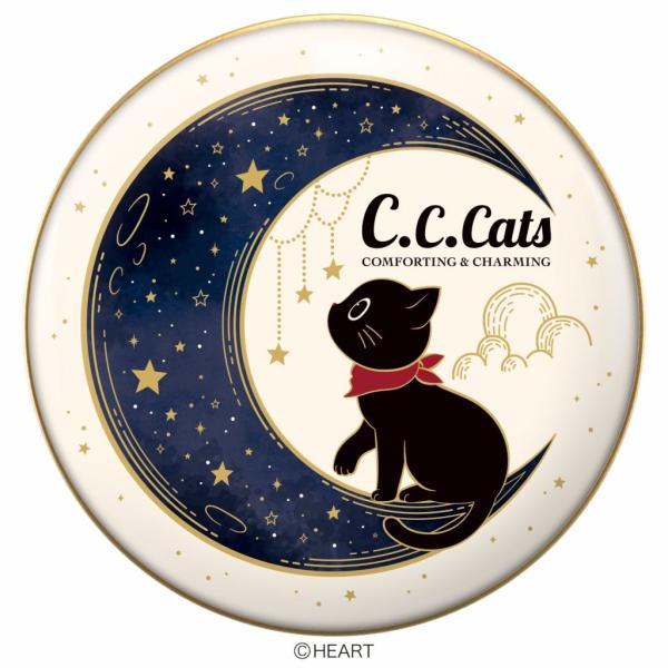 Ｃ．Ｃ．キャッツ肉球チョコ缶は、手のひらにすっぽり収まる直径10cmの可愛いデザイン缶に、15個の肉球チョコとCCキャットチョコが詰まっています。星空を背景にした黒猫のイラストがとってもキュートで、見ているだけで心が和みます。ちょっとしたプ...