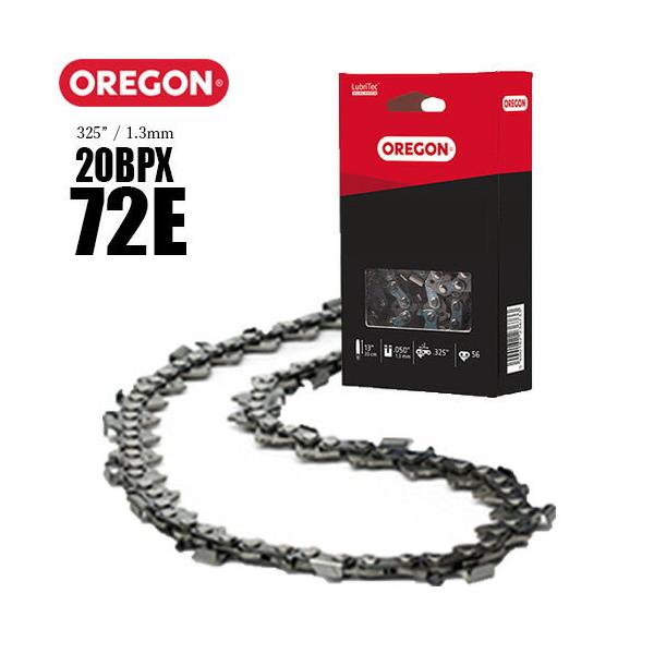 ● 商品情報 ●＜メーカー名＞オレゴン＜商品名＞オレゴン純正ソーチェン20BPX-72E＜ピッチ＞325"＜ゲージ＞.050”(1.3mm)＜ドライブリンク数(コマ数)＞72コマ＜商品説明＞オレゴン(OREGON)純正のソーチェンです。プロ...