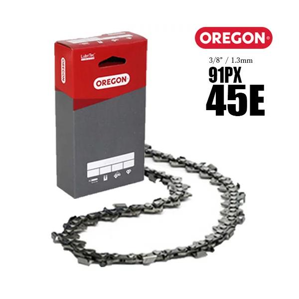 ● 商品情報 ●＜メーカー名＞オレゴン＜商品名＞オレゴン純正ソーチェン91PX-45E＜ピッチ＞3/8"＜ゲージ＞.050”(1.3mm)＜ドライブリンク数(コマ数)＞45コマ＜商品説明＞オレゴン(OREGON)純正のソーチェンです。振動が...