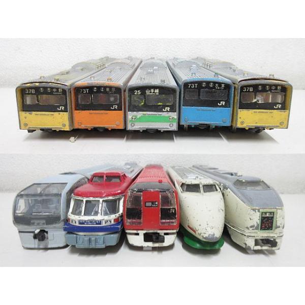 電車 鉄道模型 中古 現状品 　Yonezawa ヨネザワ 電車おもちゃ 1/100  　合計10個　すべてにキズ・ヨゴレ・塗装はげ等の使用感が全体に多数あります。一部ツマミが折れているため扉が開かないもの、屋根のカバーが浮き上がっているも...