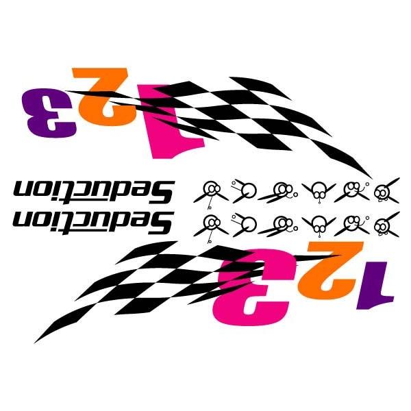 「PILOTセダクション123 」のオリジナルロゴステッカーです。ご注文を頂いてから作成いたします。ラベルフィルム（透明色）にカラープリントをし、その上にラミネートフィルム貼付けてまいます。白色インクが無いプリンターを使用するため、白い部分...