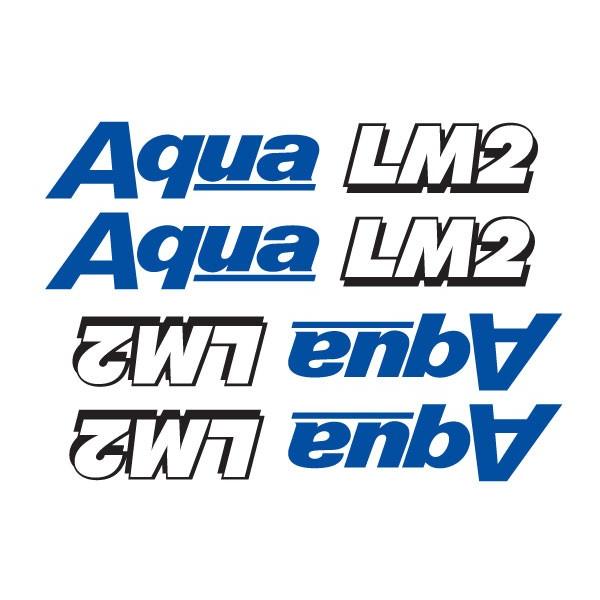 「Aqua LM2 」のオリジナルロゴステッカーです。ご注文を頂いてから作成いたします。ラベルフィルム（透明色）にカラープリントをし、その上にラミネートフィルム貼付けてまいます。白色インクが無いプリンターを使用するため、白い部分は全て透明に...