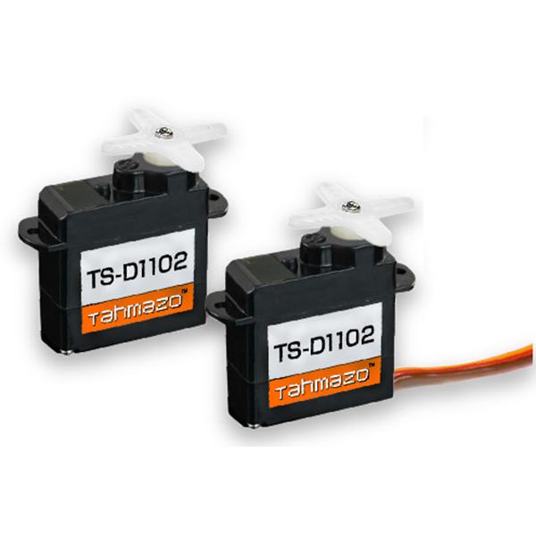 デジタルマイクロサーボ。 TS-D1102 を2個セット1.0kg(5.0V時)のトルクがあります。ギア精度が高いためバックラッシュがほとんどありません。長さ　     20.0mm幅　        8.4mm高さ　     20.0mm...