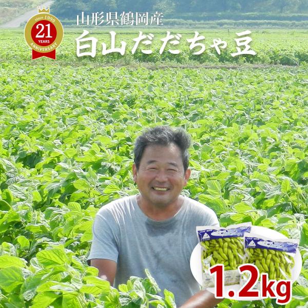 山形県鶴岡産「白山だだちゃ豆」。茹で上がるころにただよう、甘く香ばしい何ともいえない芳醇な香り。食欲を誘う鮮やかな緑色。口いっぱいに広がる強い甘みと濃厚なコク。さやには茶色いうぶ毛、くびれが深く、見栄えは必ずしも良くありません。しかし一度食...