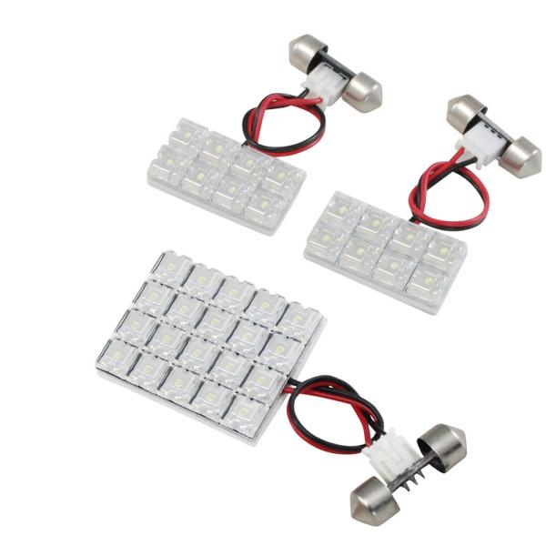 RIDER0235【セット内容】フロント：2×4連(2個) 端子形状：T10×31センター：4×5連 端子形状：T10×31合計3ピース36発(FLUX LED採用)【確認事項】純正LEDルームランプ装着車は取付不可車種によりゴースト・微点...