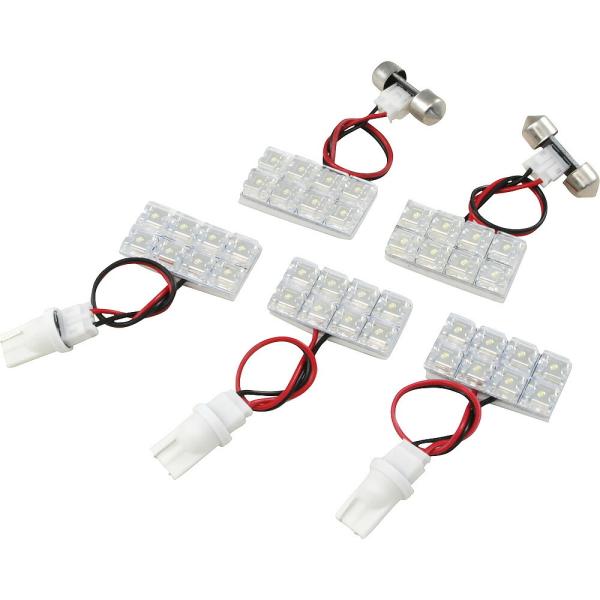 RIDER0318【セット内容】フロント：2×4連 端子形状：T10×31フロントマップ：2×4連(2個) 端子形状：T10センター：2×4連 端子形状：T10×31ラゲッジ：2×4連 端子形状：T10合計5ピース40発(FLUX LED採...