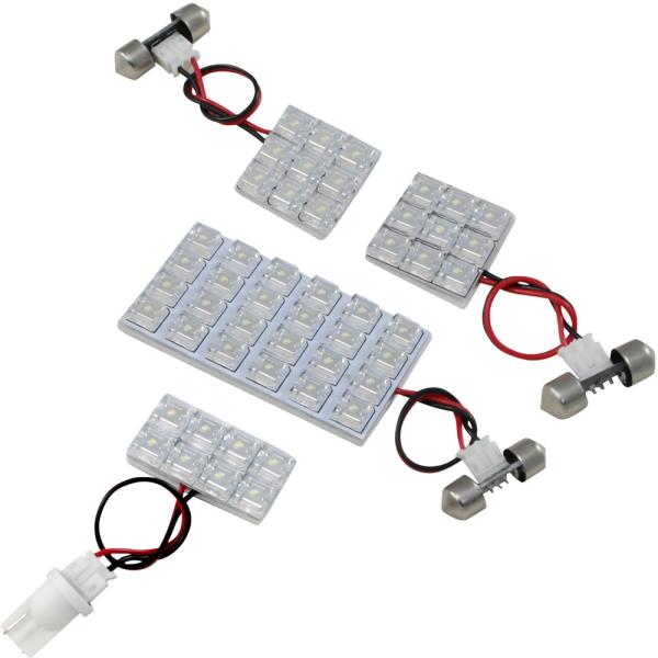 RIDER0724【セット内容】フロント：3×3連(2個) 端子形状：T10×31センター：4×6連 端子形状：T10×31ラゲッジ：2×4連 端子形状：T10合計4ピース50発(FLUX LED採用)【確認事項】純正LEDルームランプ装着...