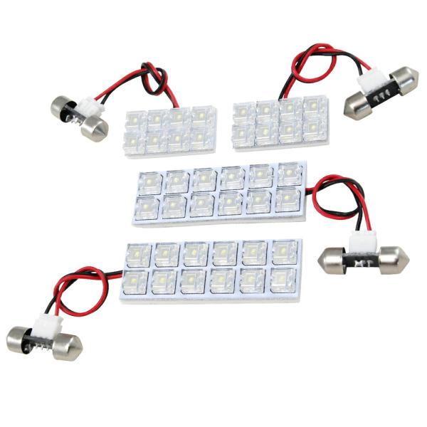 RIDER0873【セット内容】フロント：2×4連(2個) 端子形状：T10×31センター：2×6連 端子形状：T10×31ラゲッジ：2×6連 端子形状：T10×31合計4ピース40発(FLUX LED採用)【確認事項】純正LEDルームラン...