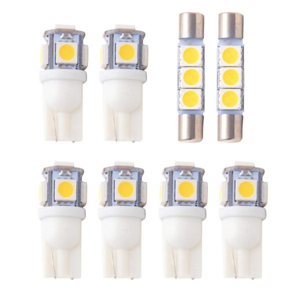 【セット内容】フロント：2点(T10)バニティ：2点(T6.3×31)カーテシ：2点(T10)ラゲッジ：2点(T10)合計8点【確認事項】※純正LEDルームランプ車取付不可※年式・グレード等による仕様差異があり、必ず現車をご確認下さい※LE...