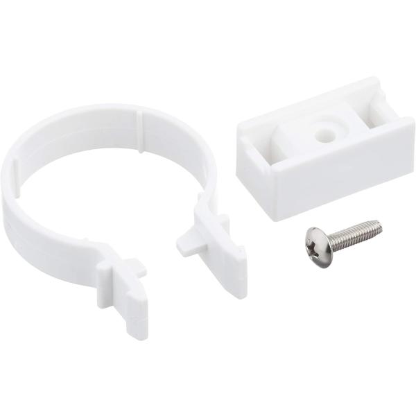 特長たてといを柱に固定するために使用します。初めに、受けを付属のビスで固定し、サドルバンドでたてといを留めます。※ご注意古い穴をそのまま使用しますと、ガタつく場合がありますので、別の場所へ設置してください。