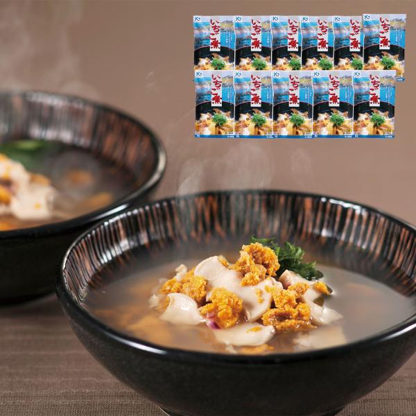 いちご煮」の名前は乳白色の潮汁に沈むウニが、朝もやにかすむ野いちごに似ていることに由来しています。魚介類豊富な八戸地方でもウニとアワビのこの料理は、晴れの膳の一番のごちそうであり、上品で高級なお吸い物です。