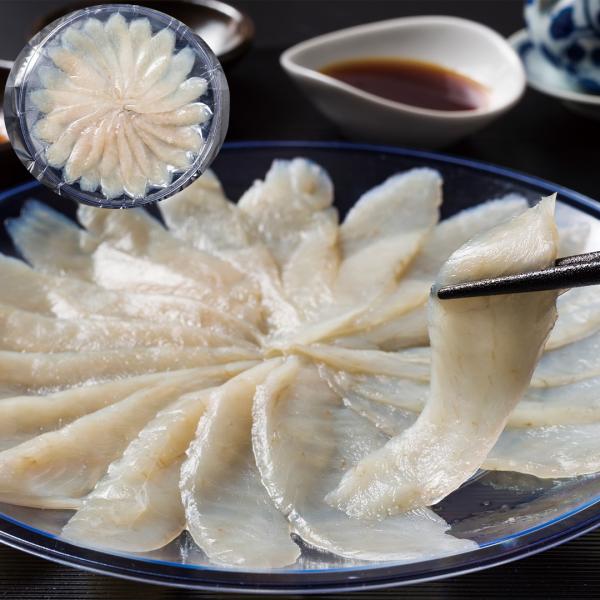 トラフグに次ぐ美味しさといわれるマフグのお刺身です。