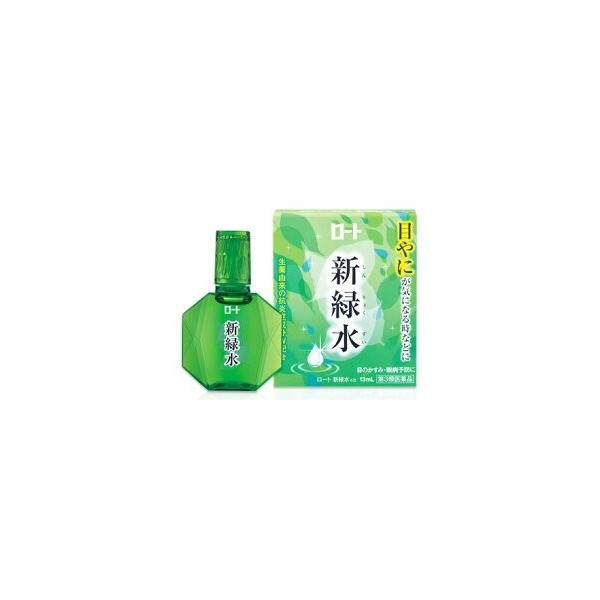 【あすつく対応】【商品説明：】◆朝や日中の、目やにが気になる時などに　ロート　新緑水【用法・用量：】1回1〜3滴、1日5〜6回点眼してください。◆使用方法目やにが多く、目がかすむ時などに、1回1〜3滴を1日に5〜6回点眼してください。※特に...