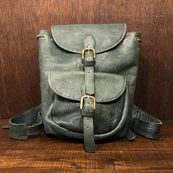 Robert Cheau Heavy Steerhide Grained Leather Rucksack Ruggid Bag Dark Green Made in USA ビンテージ 本革 ヘビー ステアハイド リアルレザー リュックサ...