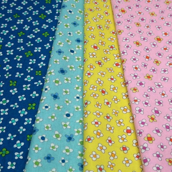 ゆうパケット(メール便)は、3ｍ【数量6】までお届け可生地幅108cm、長さ50cmあたりの価格です。コットン 100％ 　シーチング生地日本製お絵描きしたような可愛い花柄プリントです。扱いやすいシーチング生地で素朴で可愛らしいデザインです...