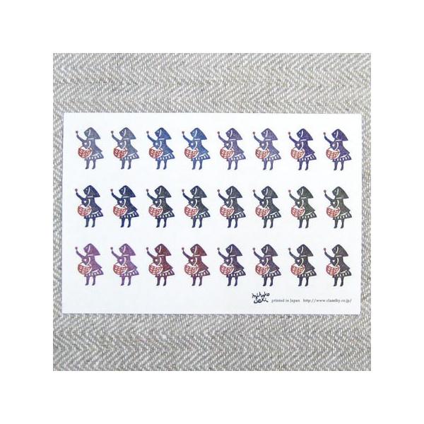 型染め作家 関美穂子さんデザインのノスタルジックな雰囲気のシールです。1シートに24片×5シート=120片あります。手紙やラッピング等に使えばおしゃれなアクセントに。＊こちらの商品はメール便にてお届け出来ます。■サイズ：シール/1.4×2....