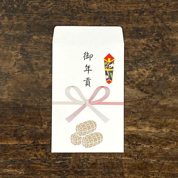 大人だからこそ楽しく使える文具・紙製品を提案するcobato（コバト）さんのぽち袋です。年賀ではなく年貢というユニークなデザイン。ちょっとしたジョークにどうぞ。＊メール便配送可。  ■サイズ：W6.5×10cm（フタ含めず）■内容：3枚＊モ...