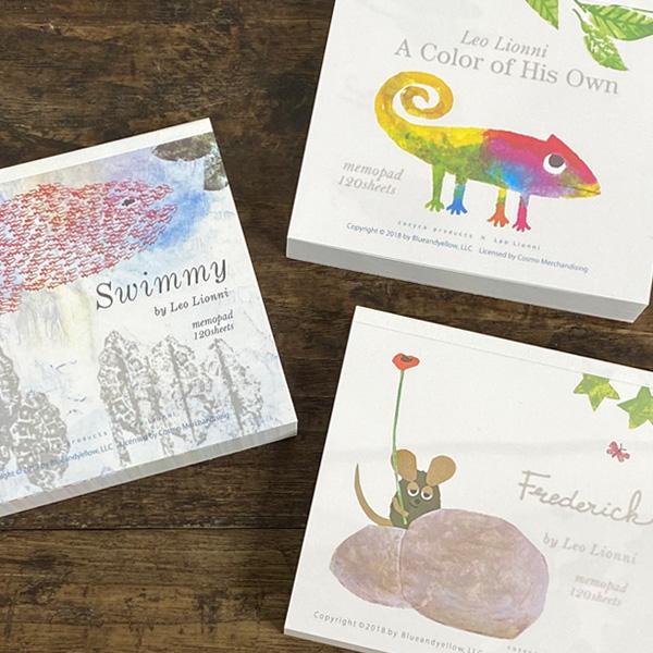 絵本作家、レオ・レオニ デザインのブロックメモです。フレデリックなど名作絵本のキャラクターたちのデザイン。たっぷり120枚綴りなので、減るのを気にせずお使いいただけます。しっかりと厚みのある紙を使用しているため、裏移りしないのもポイント。メ...