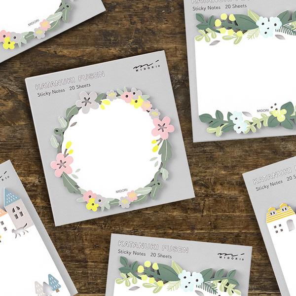 精巧な型抜き加工を活かして、繊細な花や小さな家の窓を表現した「型抜き付せん」です。贈り物や伝言など、日常のちょっとしたシーンに添えるメッセージとして活躍します。手帳やノートから型抜き部分をのぞかせると、しおりのようにお使いいただけます。台紙...