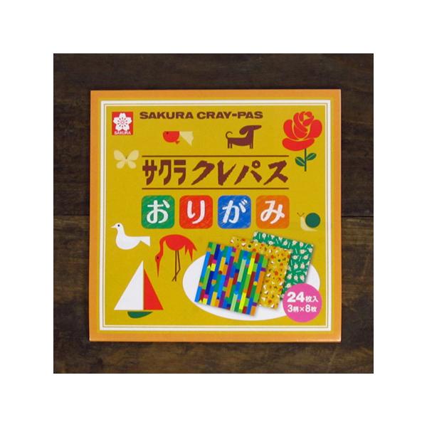 懐かしいサクラクレパス柄の折り紙です。折り紙としてはもちろん、ラッピングやコラージュなど、いろいろな使い方をお楽しみください。クレパスぽち袋・はし袋の折り方つき。＊こちらの商品はメール便にてお届け出来ます。■サイズ：W15xH15cm3柄×...