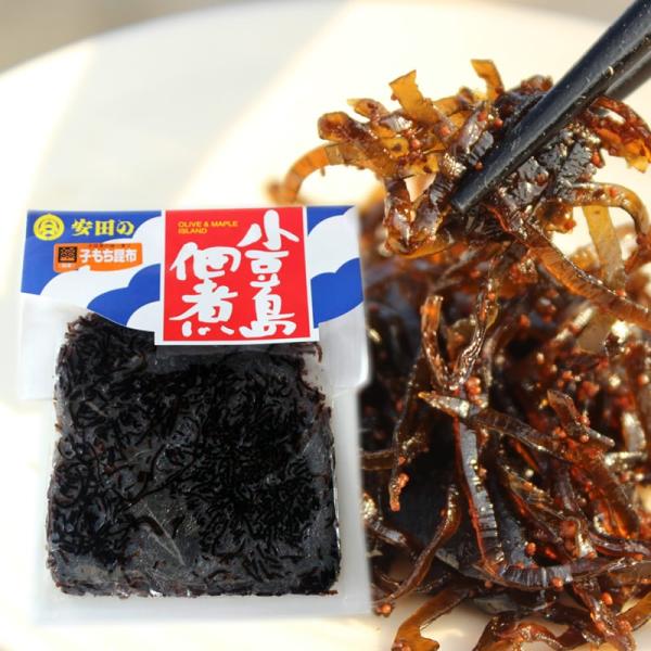 プチプチはじける昆布の佃煮です！。お弁当にも！検索キーワード：小豆島 佃煮 ししゃも 子持ち 昆布 食物繊維 お土産 安田食品 お弁当 キャラ弁 醤の郷 送料無料 メール便 ゆうパケット
