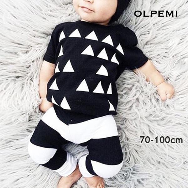 トライアングル柄のブラックTシャツ。シンプルなデザインがコーディネートの幅をぐっと広げてくれます。【商品名 /商品番号】トライアングル柄Tシャツ / 525【サイズ】70 ・ 80 ・ 90 ・ 100【生地感】生地：硬めー　普通◯　柔らか...