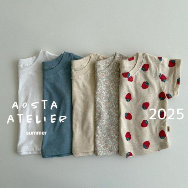 おまけつき 【予約商品/4〜6週間で入荷予定】 AOSTA アオスタ 25夏物 新作 リネンT Linen Tの商品ページ。オルセンオルセンは大阪市西区に実店舗がある韓国子供服のセレクトショップです。