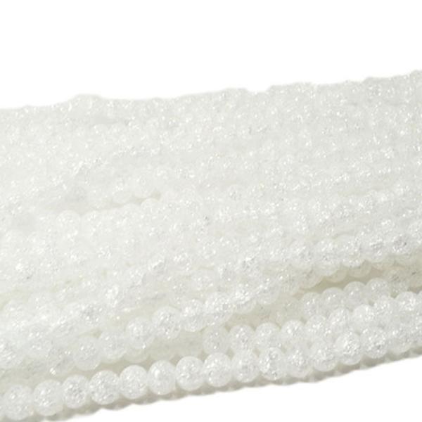 ・パワーストーン・卸売り・連売り・クラック水晶・【一連売り】【クラック水晶・６ミリ玉】・強い浄化作用・前向きなエネルギーを授ける・天然石ですので−5mm程度からプラス7mm程度の誤差がございます一連４０ｃｍ・６ミリ玉AAAのクラック水晶約６...