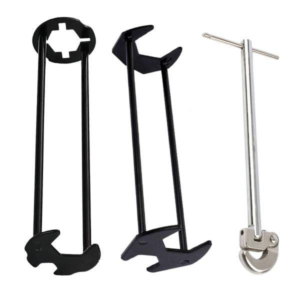 3種類の多機能レンチセットで万全対応：キッチンや洗面所の狭いスペースでも、シンクレンチ、水栓スパナA・Bタイプの3種類のレンチを使い分け、簡単にナットやボルトの交換が可能。これ一つで洗面台、蛇口、シャワー、混合栓交換など、あらゆる水回りの修...