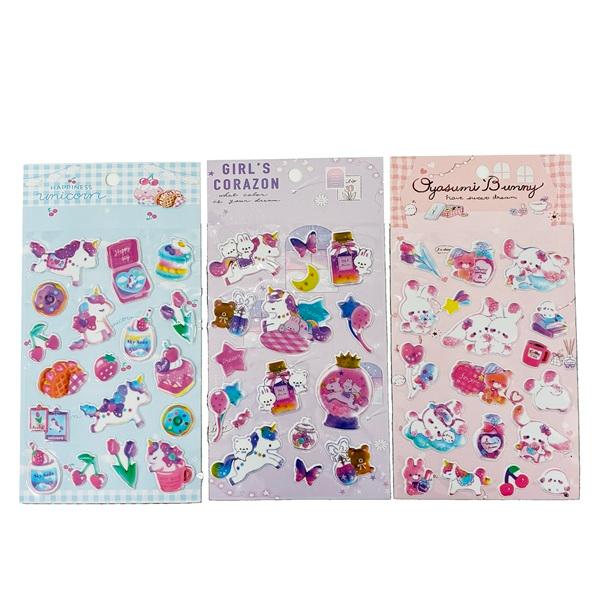 【商品名】ゆめかわバラエティーシール【25個セット】【商品サイズ】パッケージサイズ：H190×W105mm本体サイズ：H190×Ｗ100mm【色】全3種アソート。色・柄の指定は出来ません。【注意事項】こちらの商品は業務用商材の為、不良品が出...