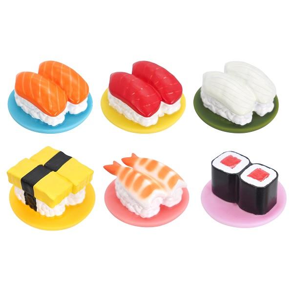 【商品名】ぷかぷか回転寿司【50個セット】 【商品サイズ】本体サイズ：H25×W43×D43mm【色】6種アソート。色・柄の指定は出来ません。【注意事項】こちらの商品は業務用商材の為、不良品が出たとしても返品・交換・返金は一切出来ません。