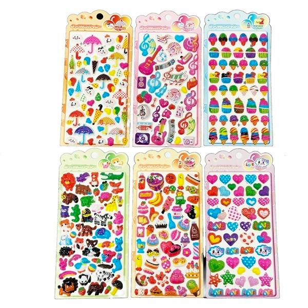【商品名】ぷっくり3Dステッカー【25個セット】【商品サイズ】本体サイズ：H205×W100×D6mm【色】6種アソート。色の指定は出来ません。【注意事項】こちらの商品は業務用商材の為、不良品が出たとしても返品・交換・返金は一切出来ません。