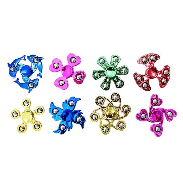 【商品名】メタルスピナー【24個セット】【商品サイズ】商品サイズ：H65×W65×D10mm【色】8種5色アソート(ランダム)。色・柄の指定は出来ません。【注意事項】こちらの商品は業務用商材の為、不良品が出たとしても返品・交換・返金は一切出...