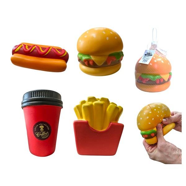 【商品名】BIGファーストフードスクイーズ4種【8個セット】【商品サイズ】個包装あり。本体サイズ：約H55〜115×W60〜115×D55〜115mm(種類により異なります)【色】4種アソート。色の指定は出来ません。【注意事項】こちらの商品...