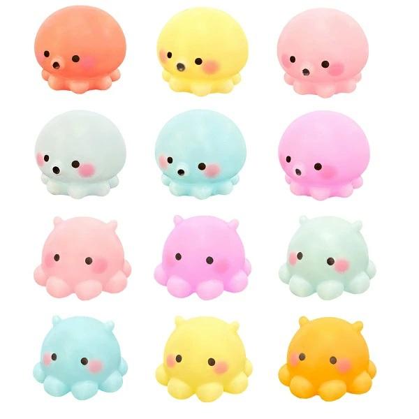 【商品名】ミニぷかぽちゃちゃメンダコ＆タコ【50個セット】【商品サイズ】本体サイズ：H20×W30mm【色】12種アソート。色・柄の指定は出来ません。※笛はついておりません。※水に浮きます。【注意事項】こちらの商品は業務用商材の為、不良品が...