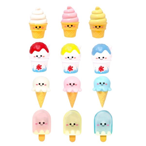【商品名】ぷかぷかにっこりひんやりデザート【50個】【商品サイズ】本体サイズ：H50×W30×D20mm【色】12種アソート。色・柄の指定は出来ません。【注意事項】こちらの商品は業務用商材の為、不良品が出たとしても返品・交換・返金は一切出来...