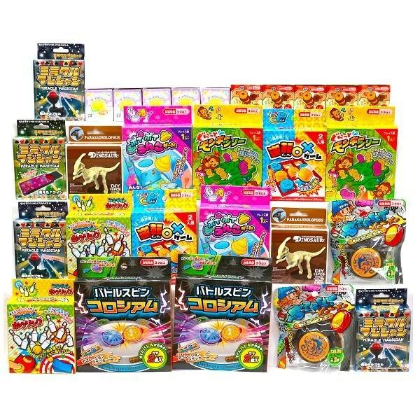 ※射的台は付属しておりません。商品のボリュームと品質、目を引くパッケージデザインを重視した射的専用補充用景品となります。10種×5個でセットしてあります。画像上段部分の小さい箱ものは10個、下段が大きい箱もの40個となります。【セット内容】...
