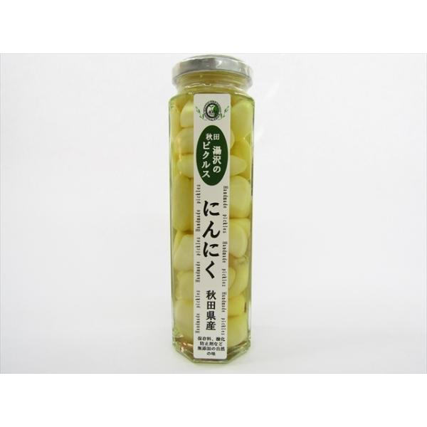 こりっとしたにんにくの食感と甘酸っぱさが美味です。名称/酢漬け原材料名/ニンニク（秋田県産）、漬け原材料（醸造酢、砂糖、香辛料）（一部に小麦を含む）内容量/100g（固形物）保存方法/直射日光・高温を避け冷暗所にて保存してください。製造者/...